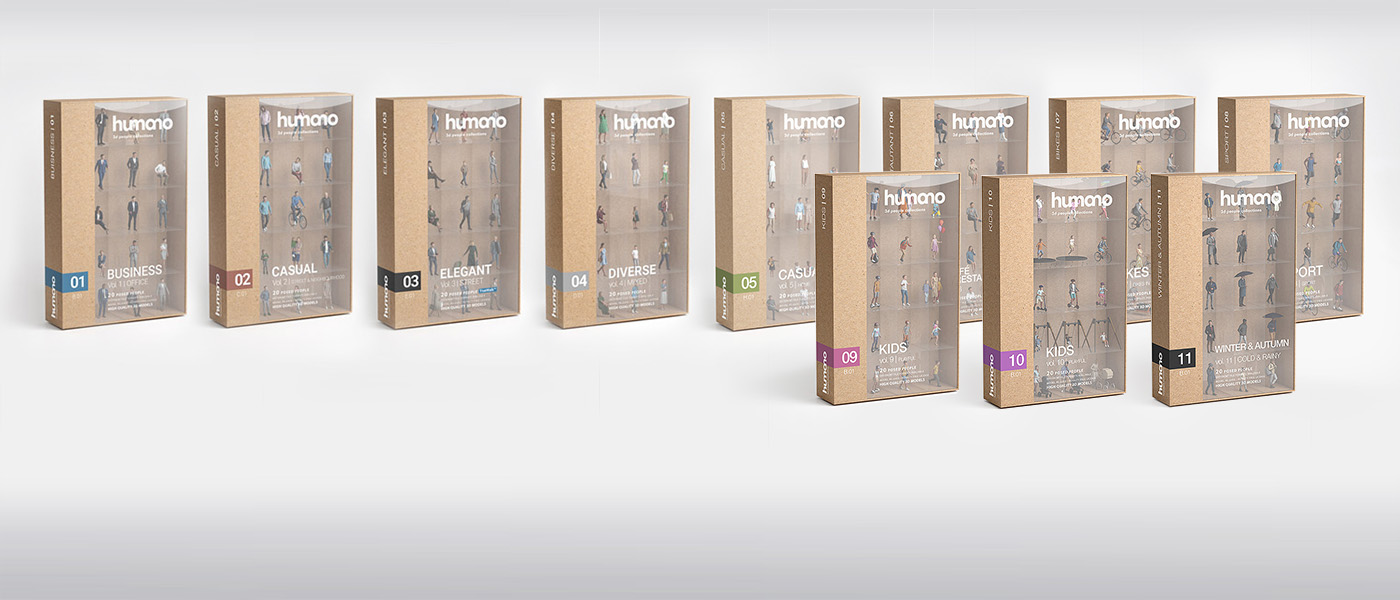 Humano 3D – 3d People Collections – Populating your digital worlds!