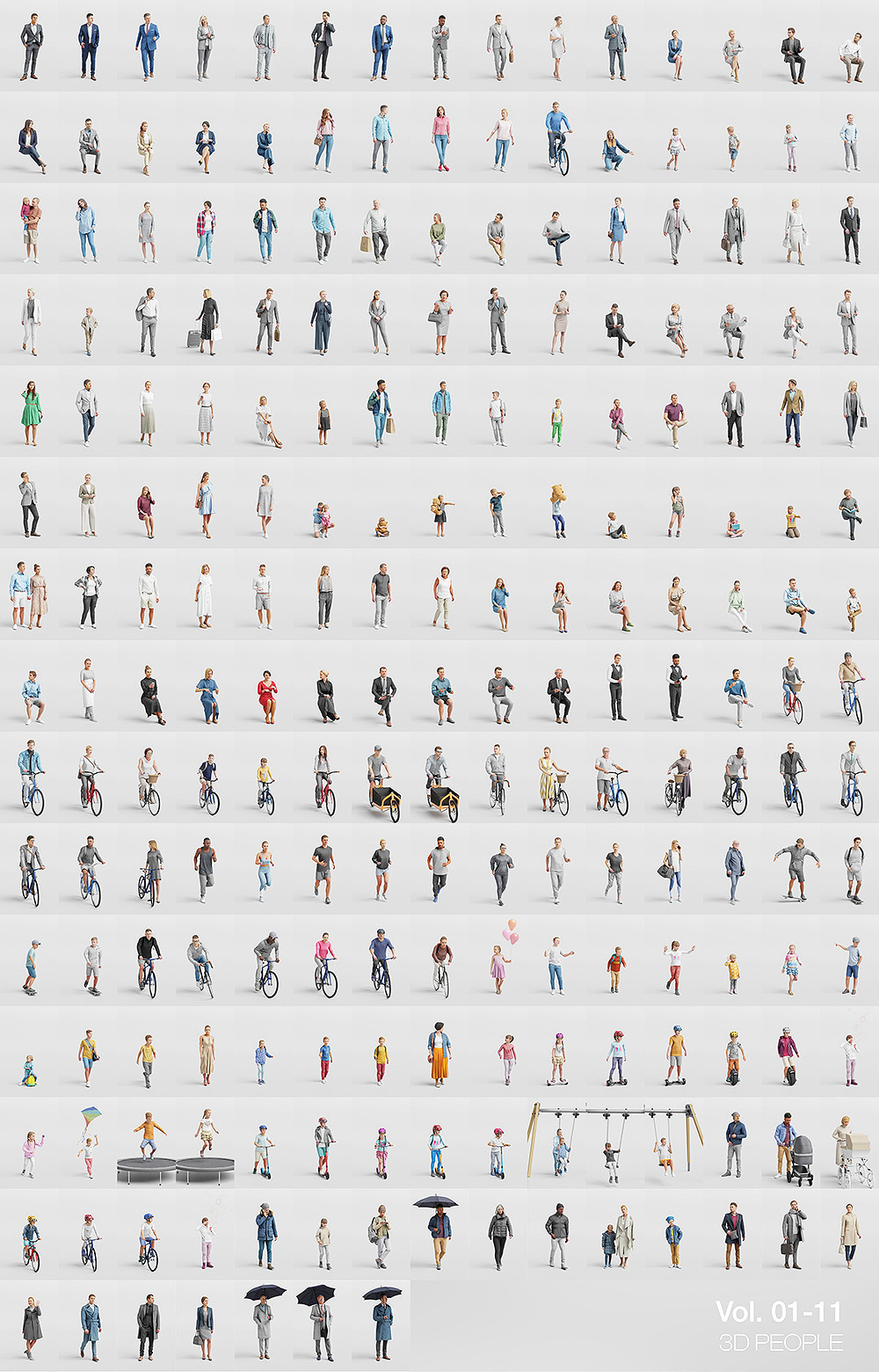 Mega Bundle 01 – Humano 3D – 3d People Collections
