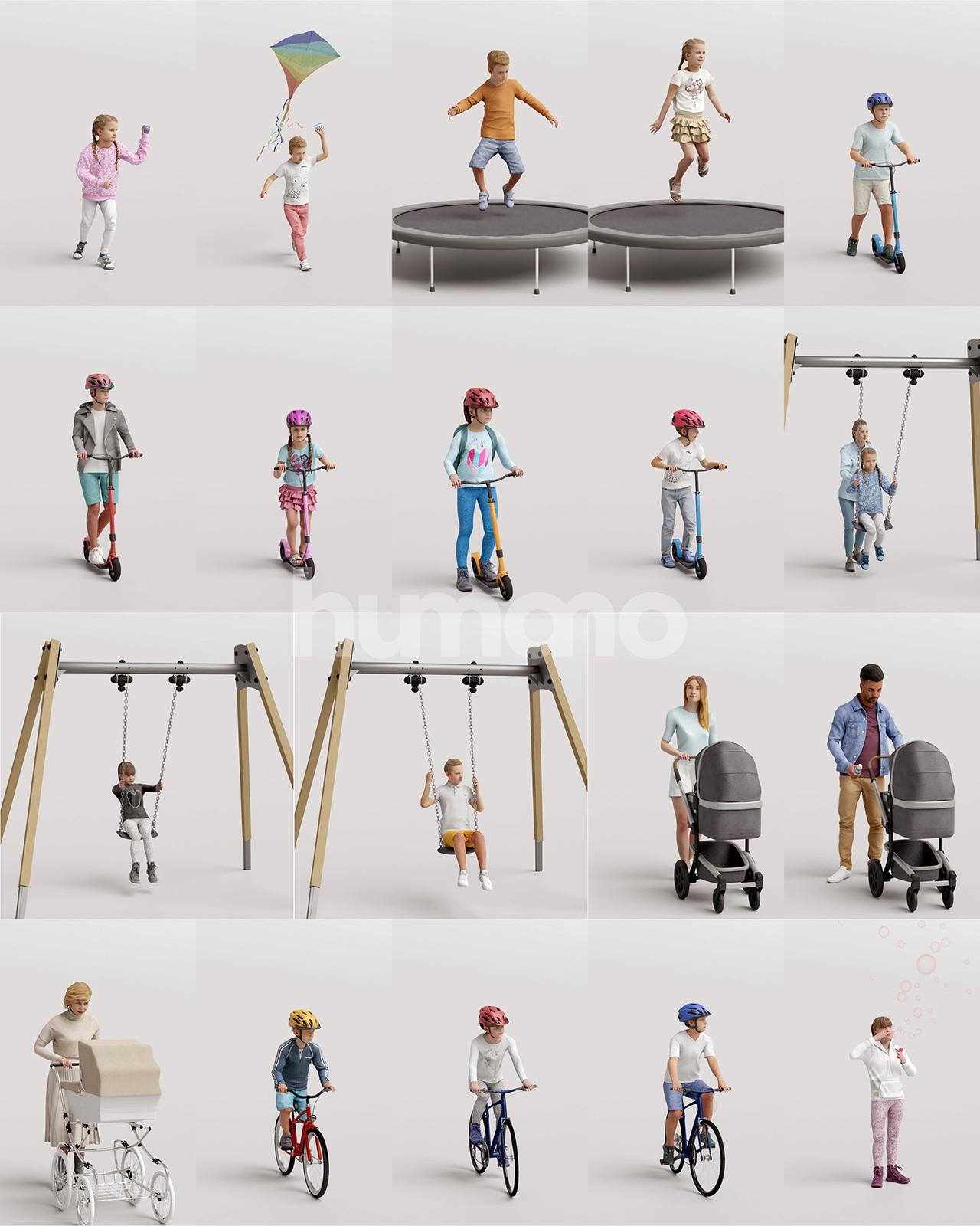 Vol.10 Kids – Humano 3D – 3d People Collections