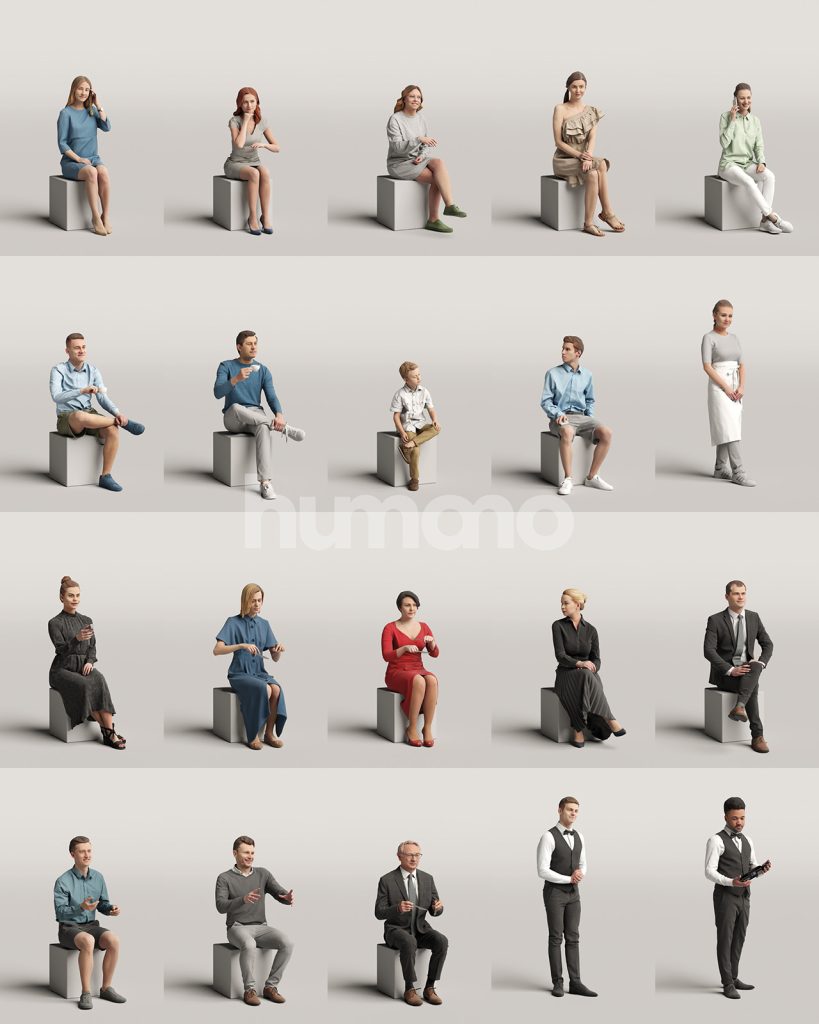 Vol.06 Café & Restaurant – Humano 3D – 3d People Collections