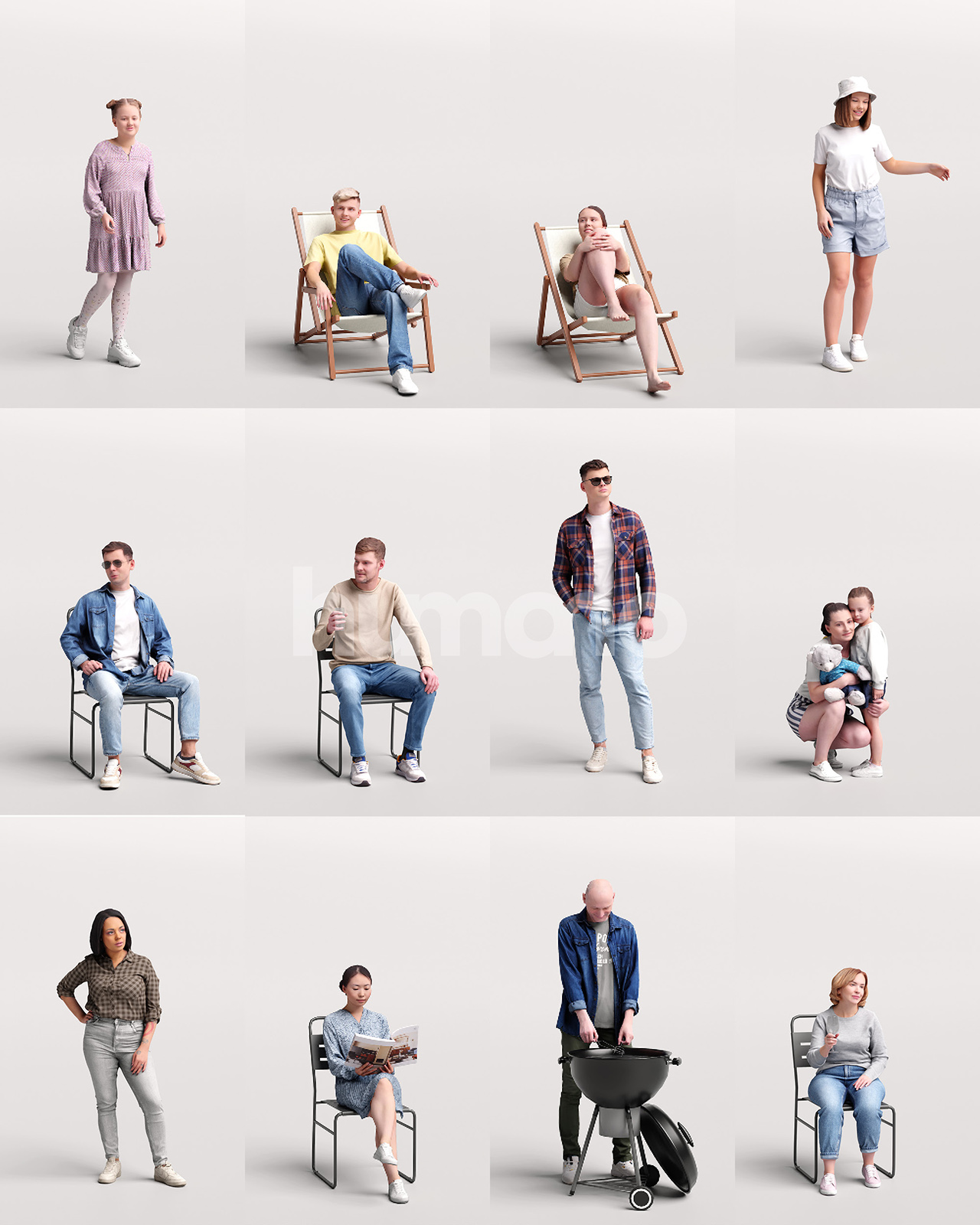 2210 | Outdoor & Garden leisure – Humano 3D – 3d People Collections