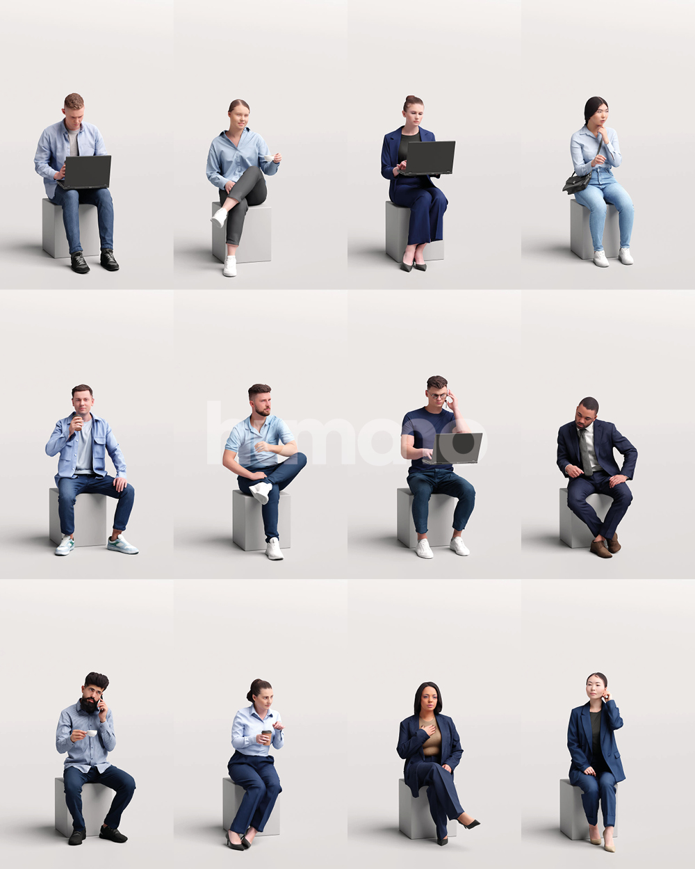 2305 | Coworking – Humano 3D – 3d People Collections