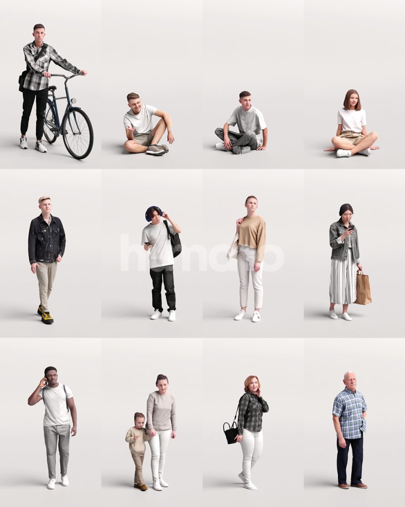 2306 | Casual Mix 01 – Humano 3D – 3d People Collections