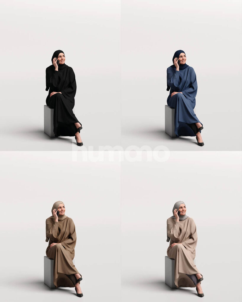 Posed 085-6207 Woman Arab – Humano 3D – 3d People Collections