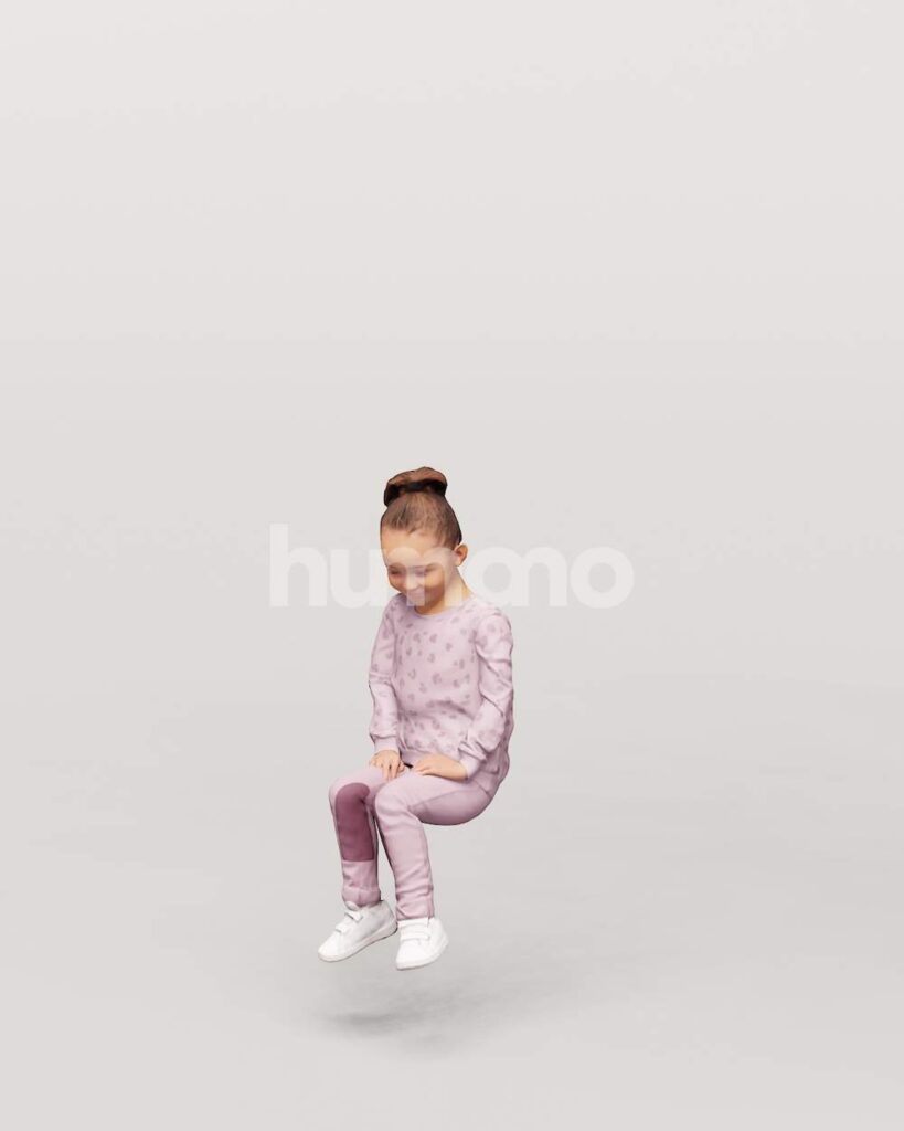 Animated 013-4339 S1 Kid Sitting – Humano 3D – 3d People Collections