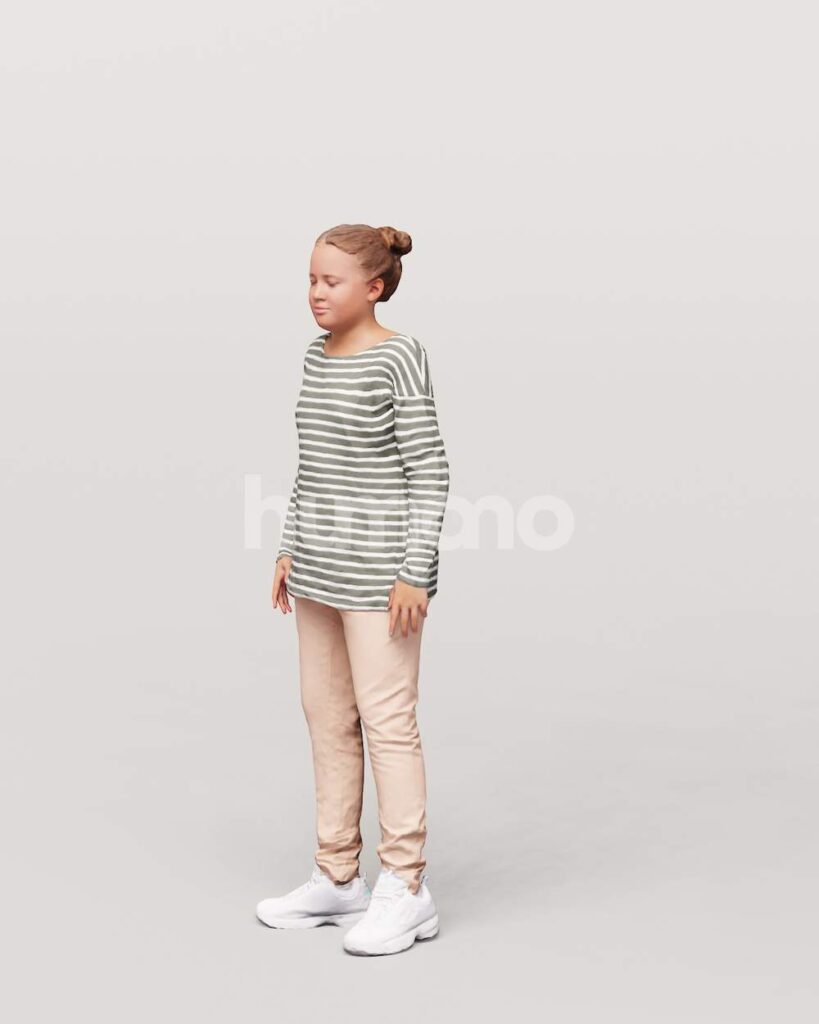Animated 027-4382 SI2 Girl Standing Idle – Humano 3D – 3d People ...