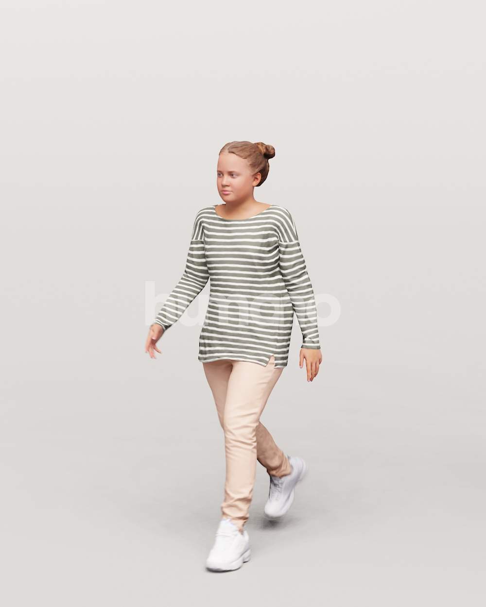 Animated 027-4382 W3 Girl Walking – Humano 3D – 3d People Collections