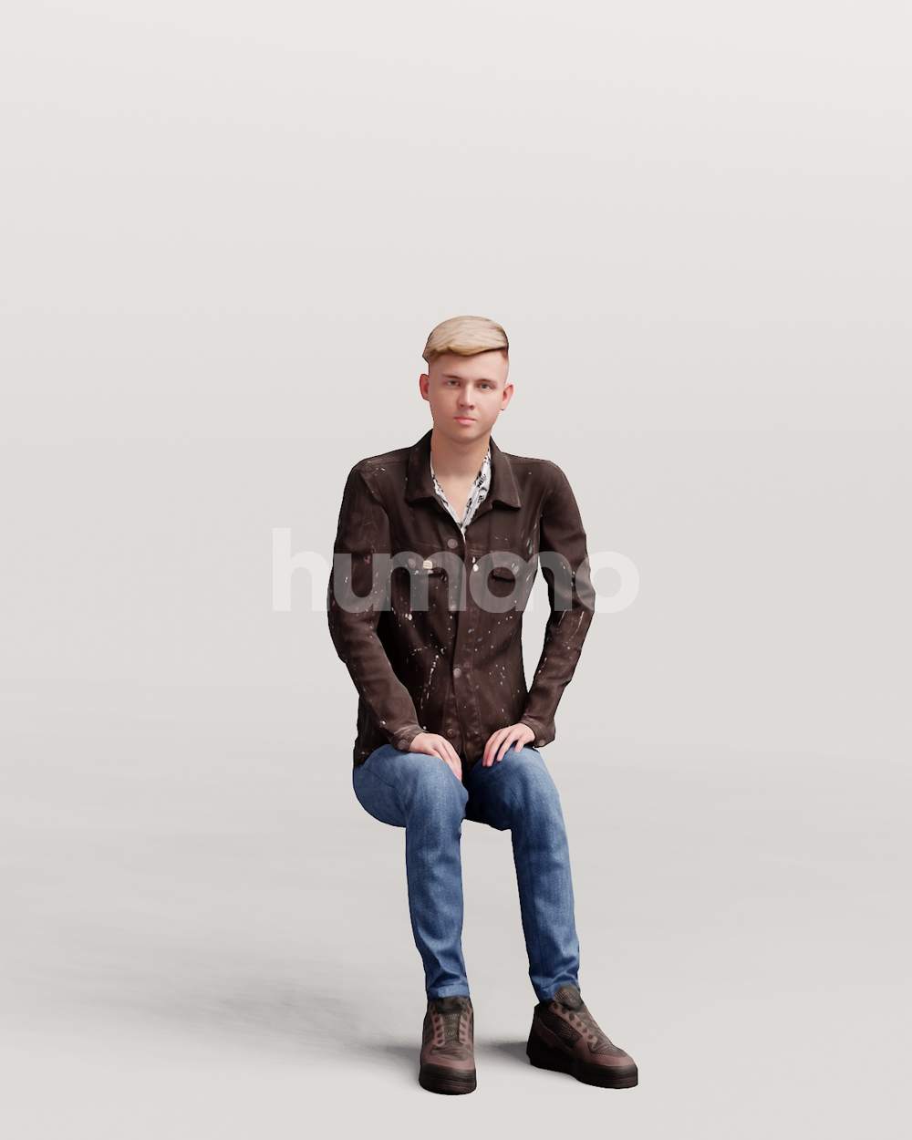 Animated 033-3219 S1 Man Sitting – Humano 3D – 3d People Collections