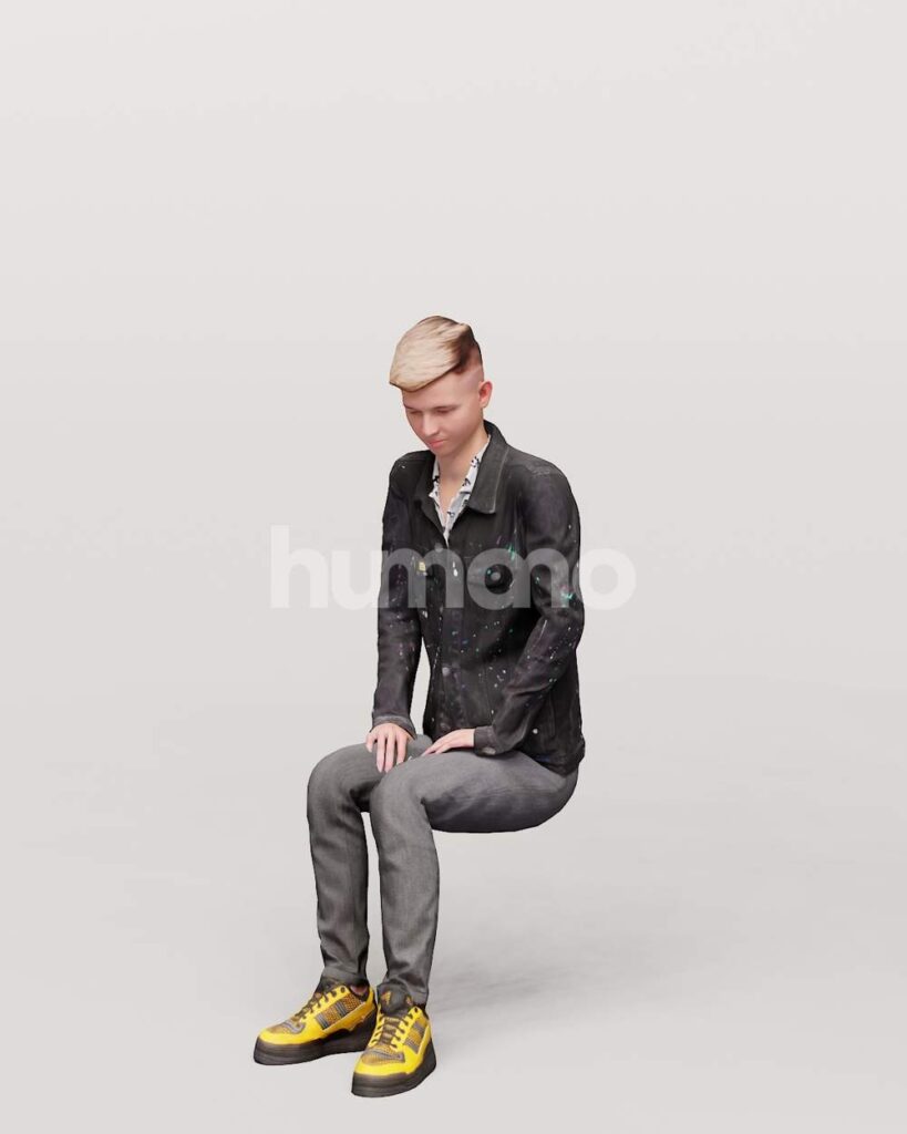 Animated 033-3219 S1 Man Sitting – Humano 3D – 3d People Collections