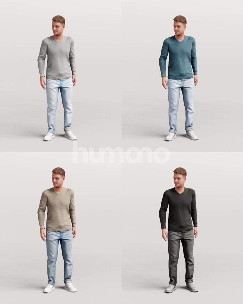 Animated 034-1821 SL2 Man Standing Listening – Humano 3D – 3d People ...