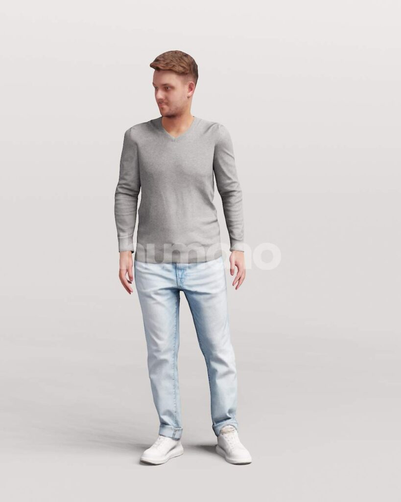 Animated 034-1821 SL2 Man Standing Listening – Humano 3D – 3d People ...