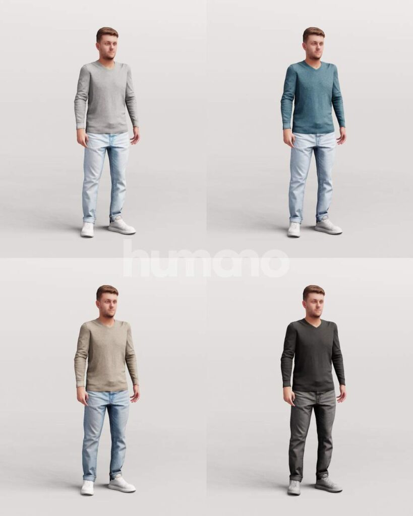 Animated 034-1821 SM2 Man Moving Around – Humano 3D – 3d People Collections
