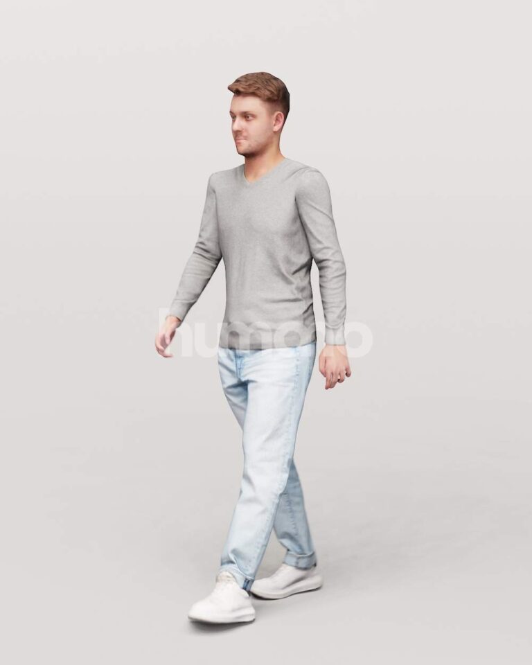 Animated 034-1821 W1 Man Walking – Humano 3D – 3d People Collections