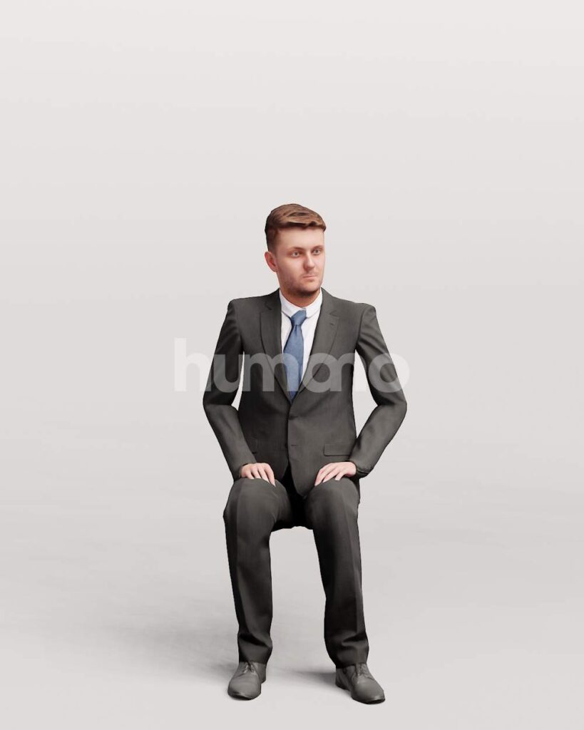 Animated 034-1873 S1 Man Sitting – Humano 3D – 3d People Collections