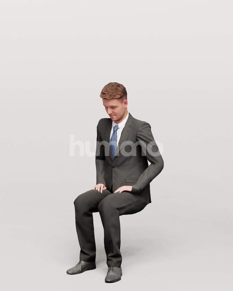Animated 034-1873 S1 Man Sitting – Humano 3D – 3d People Collections