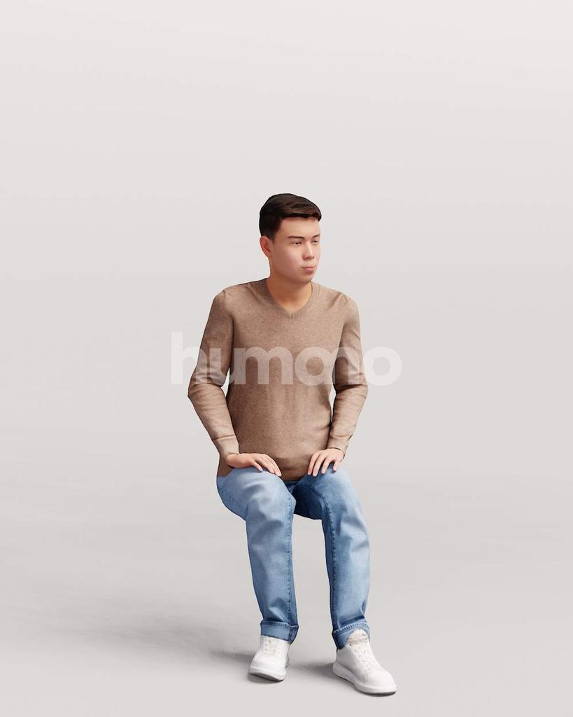 Animated 040-1821 S2 Man Sitting – Humano 3D – 3d People Collections