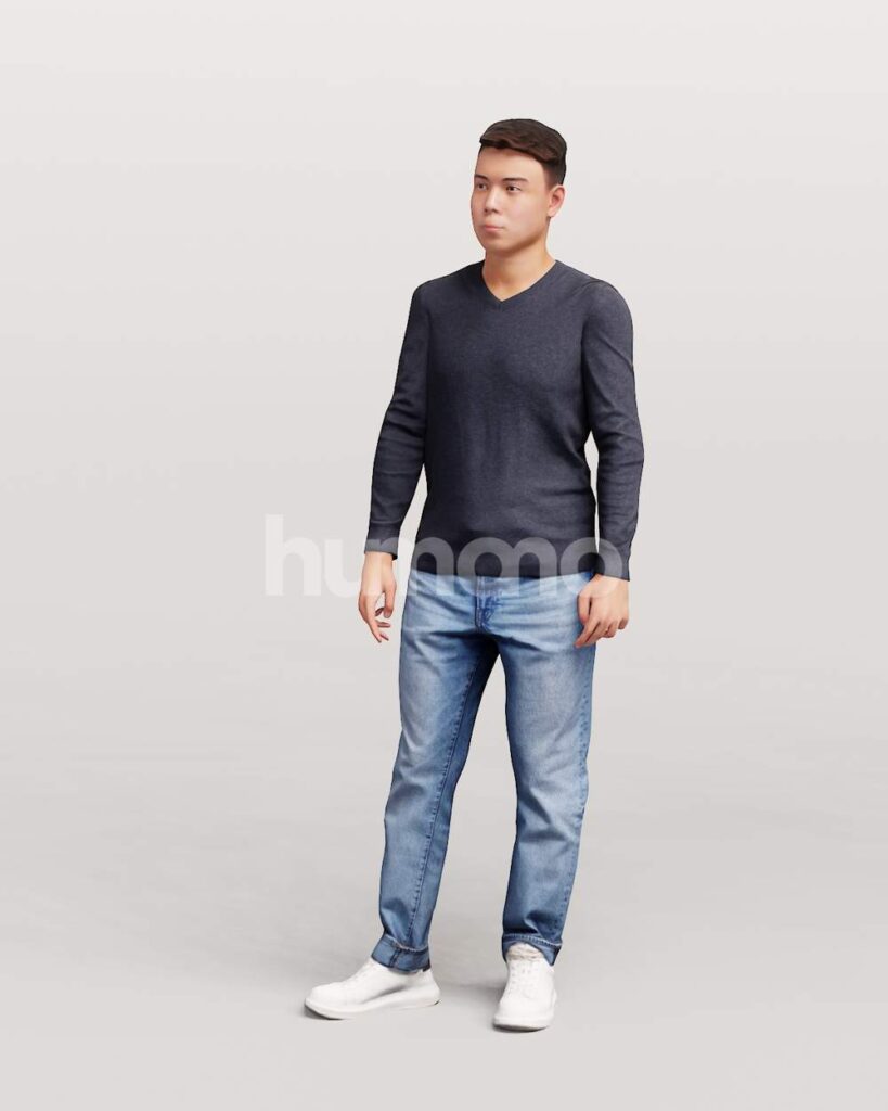Animated 040-1821 SI1 Man Standing Idle – Humano 3D – 3d People Collections