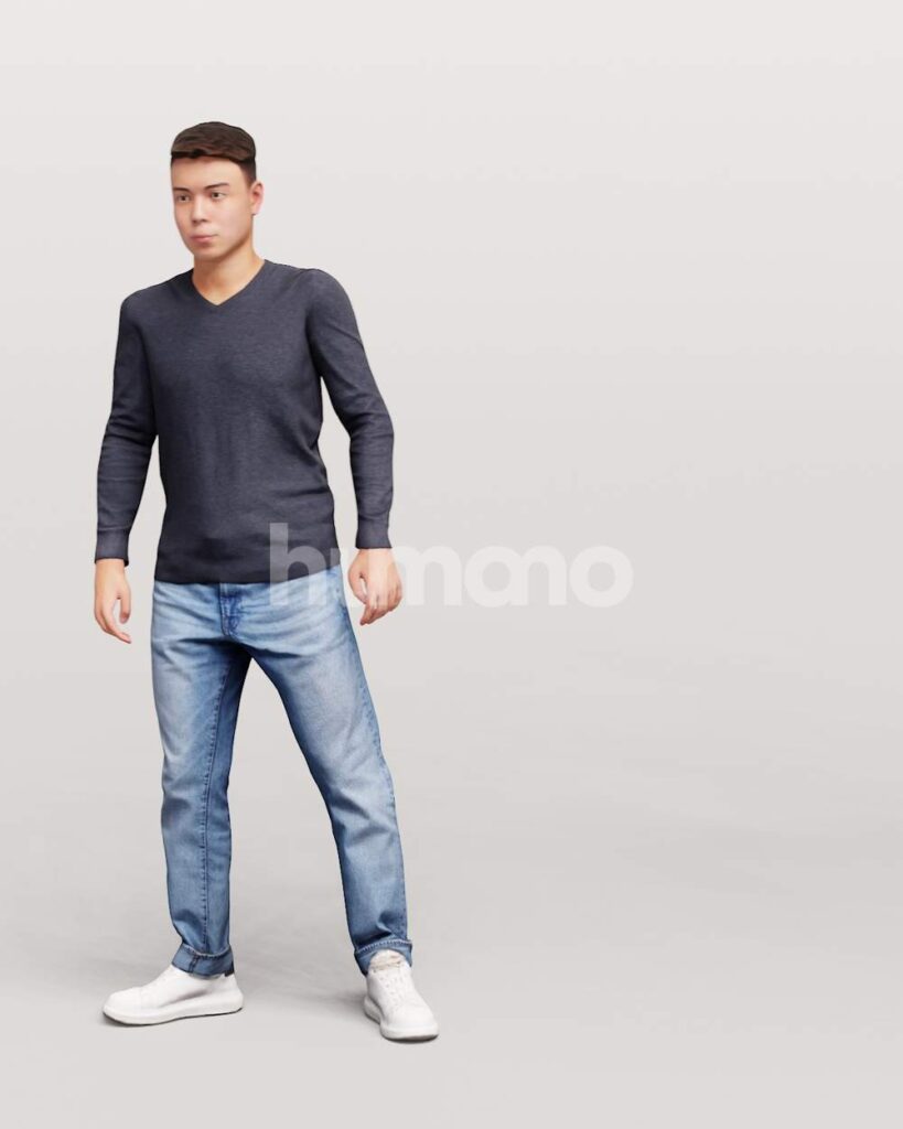 Animated 040-1821 SM3 Man Moving Around – Humano 3D – 3d People Collections