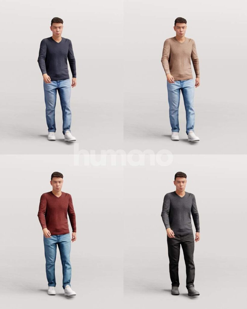 Animated 040-1821 W4 Man Walking – Humano 3D – 3d People Collections