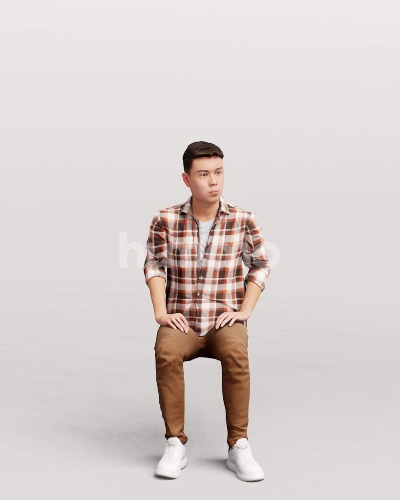 Animated 040-1847 S1 Man Sitting – Humano 3D – 3d People Collections