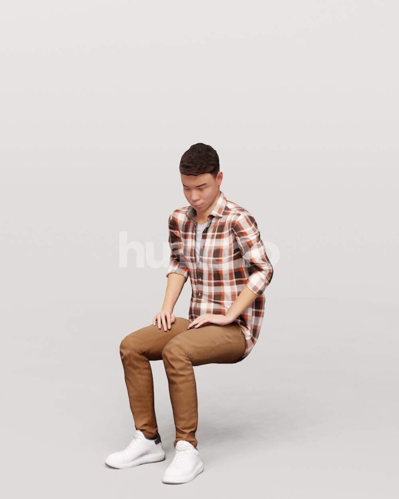 Animated 040-1847 S1 Man Sitting – Humano 3D – 3d People Collections