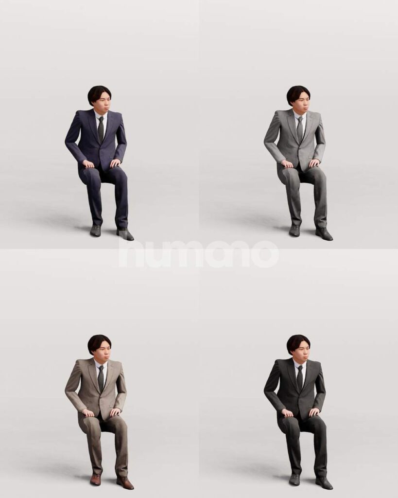 Animated 041-1873 S2 Man Sitting – Humano 3D – 3d People Collections