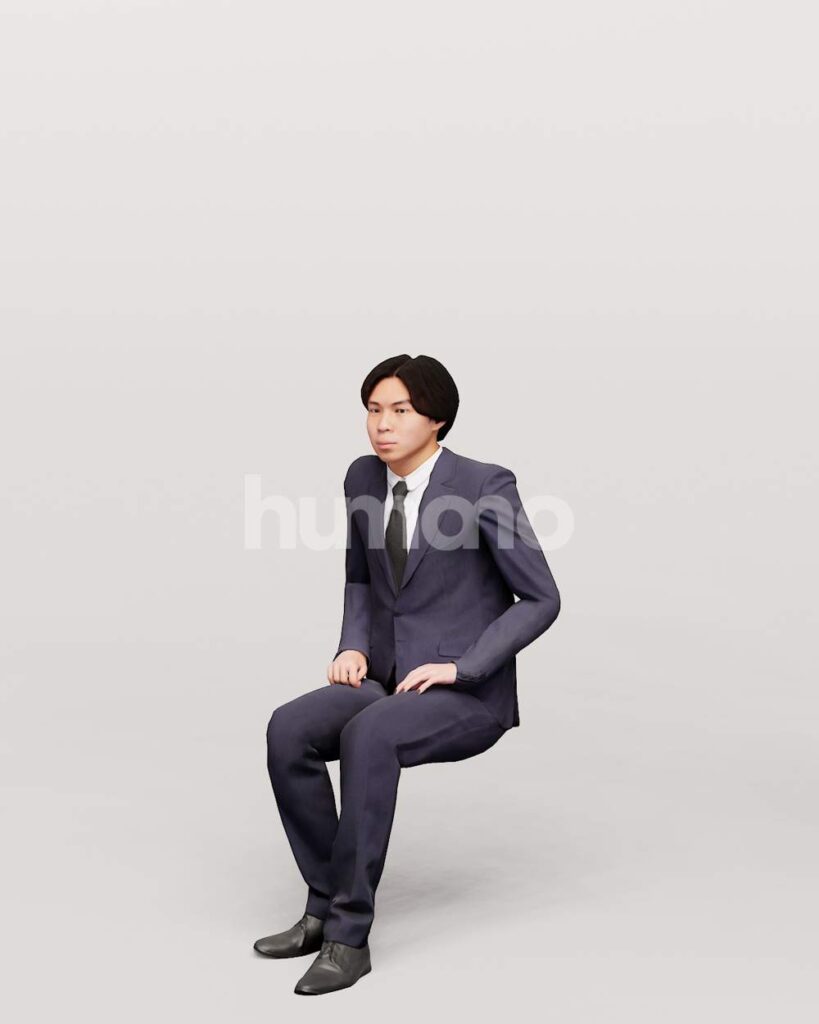 Animated 041-1873 S2 Man Sitting – Humano 3D – 3d People Collections