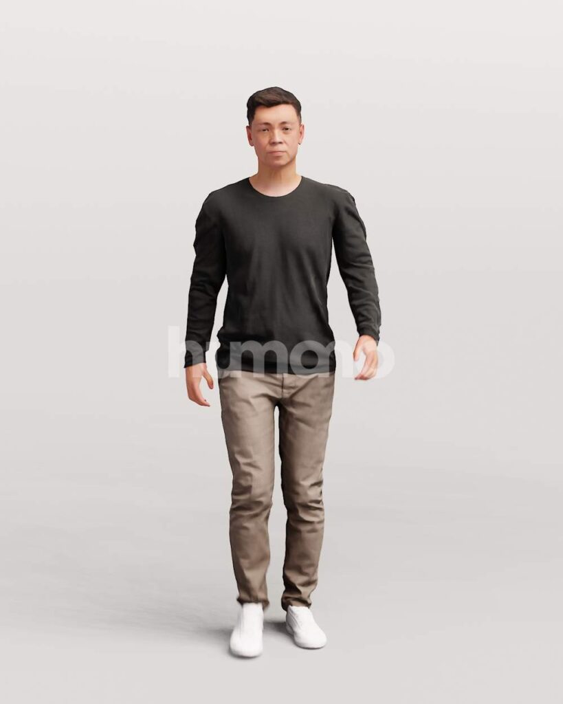 Animated 042-2187 W1 Man Walking – Humano 3D – 3d People Collections