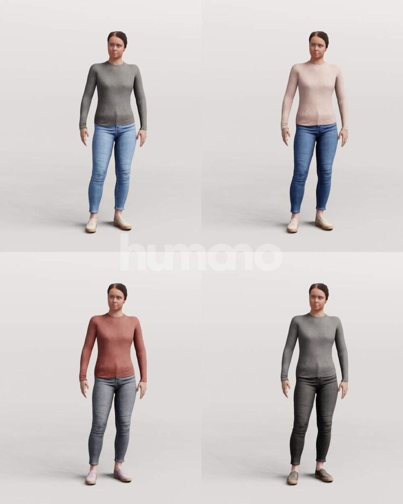 Animated 043-3378 SI4 Woman Standing Idle – Humano 3D – 3d People ...