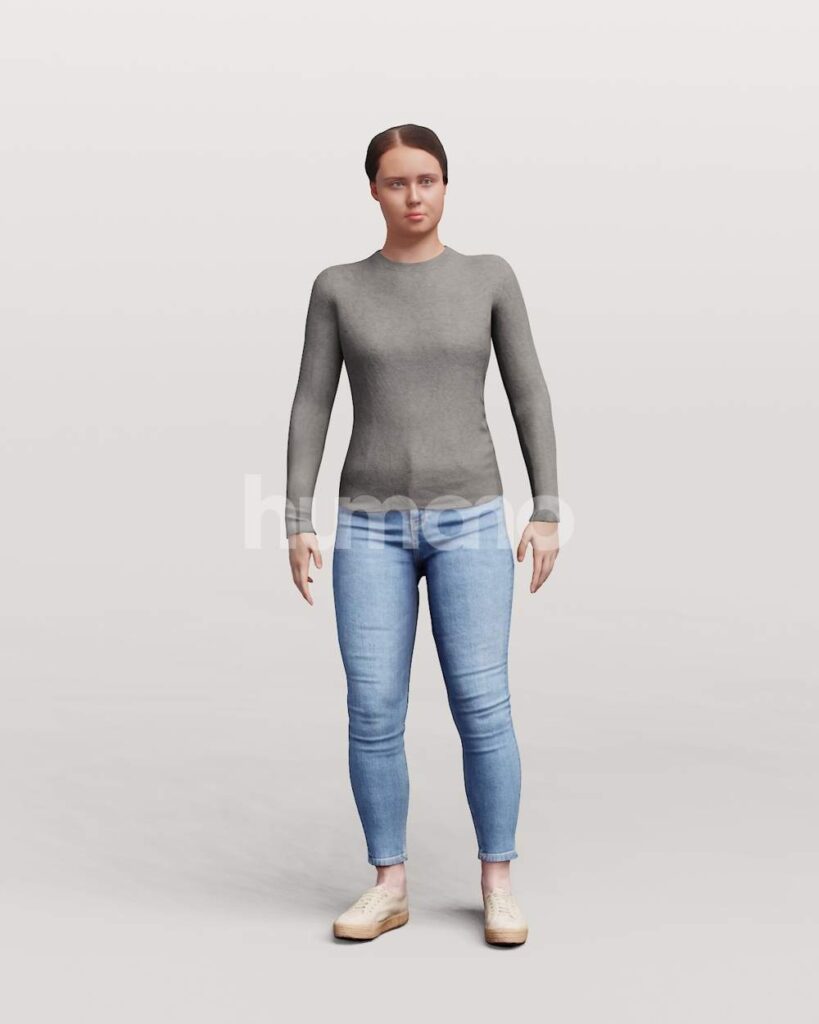 Animated 043-3378 SI4 Woman Standing Idle – Humano 3D – 3d People ...