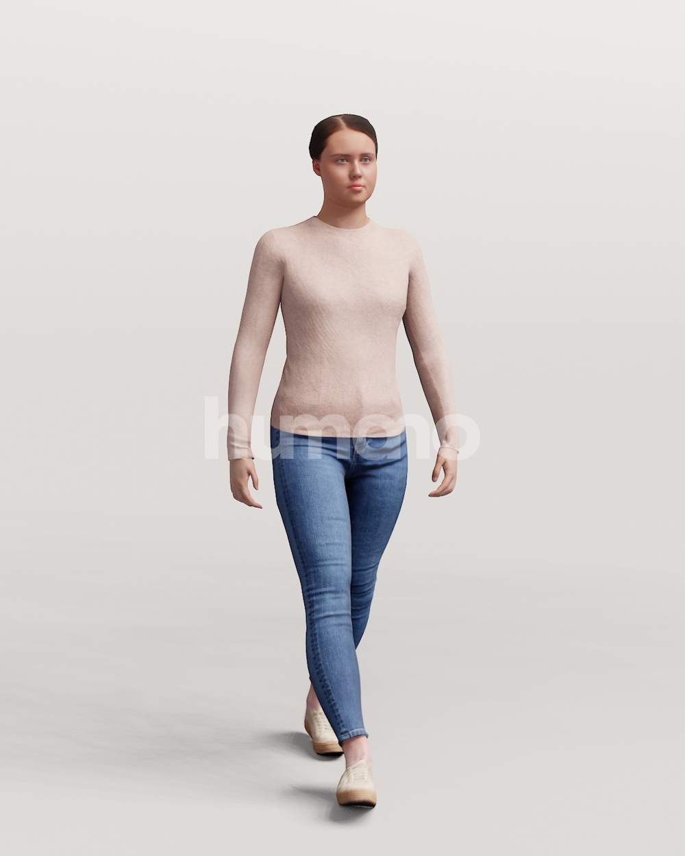 Animated 043-3378 W1 Woman Walking – Humano 3D – 3d People Collections