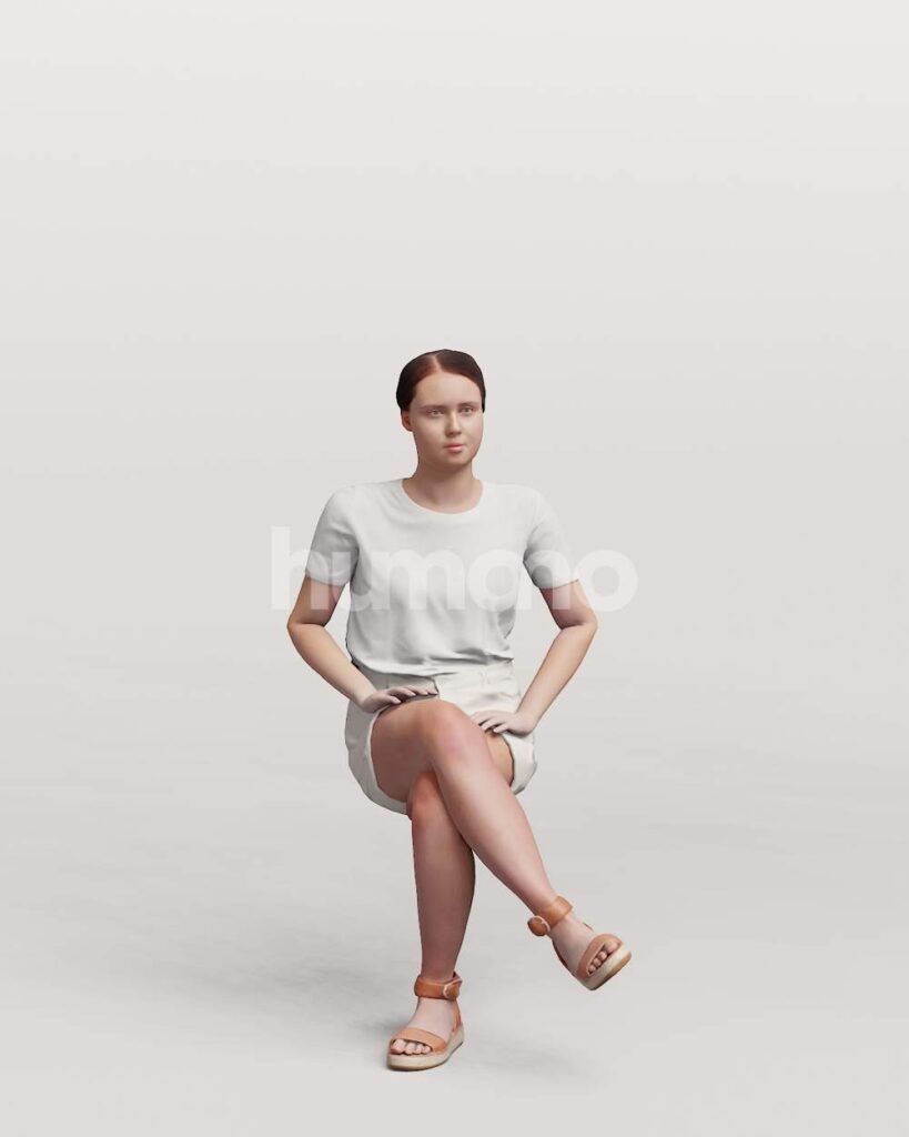 Animated 043-3497 S3 Woman Sitting – Humano 3D – 3d People Collections