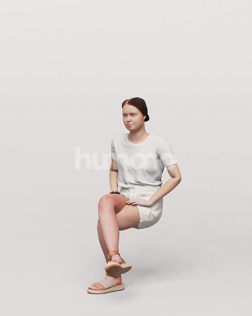 Animated 043-3497 S3 Woman Sitting – Humano 3D – 3d People Collections