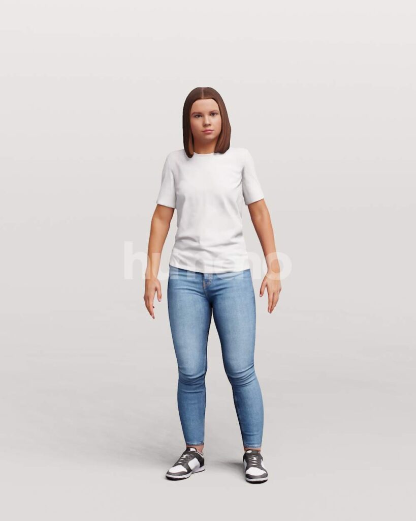 Animated 045-3658 SI4 Woman Standing Idle – Humano 3D – 3d People ...