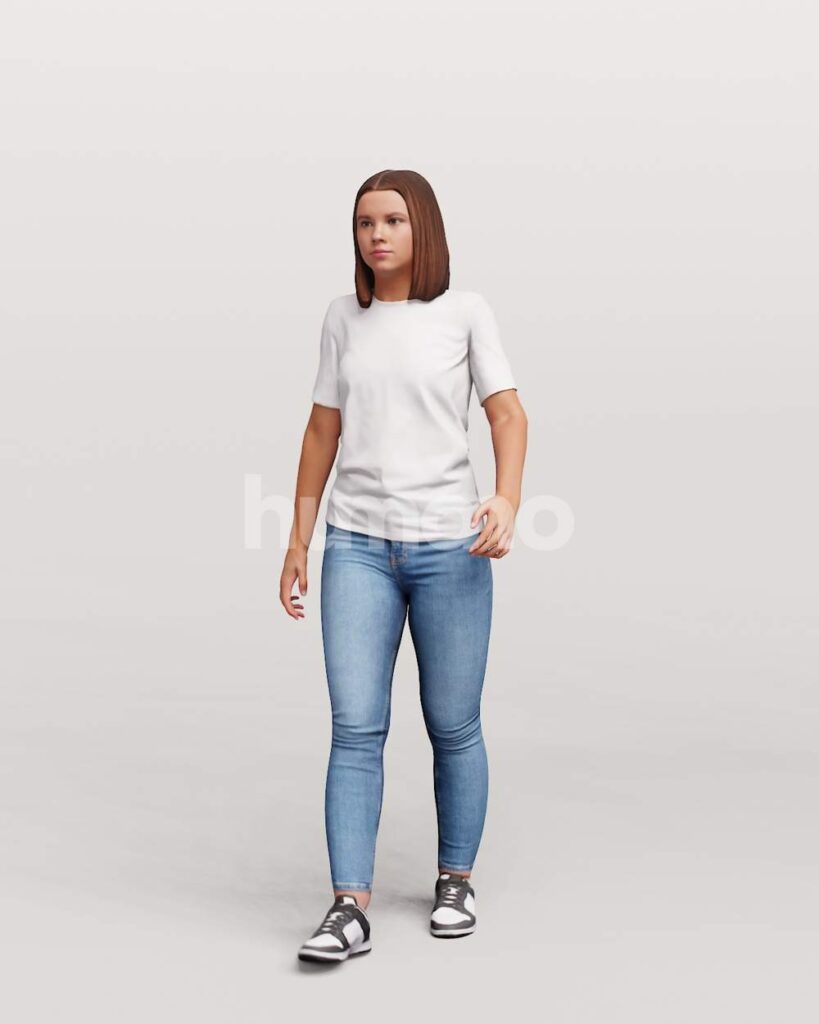 Animated 045-3658 W1 Woman Walking – Humano 3D – 3d People Collections