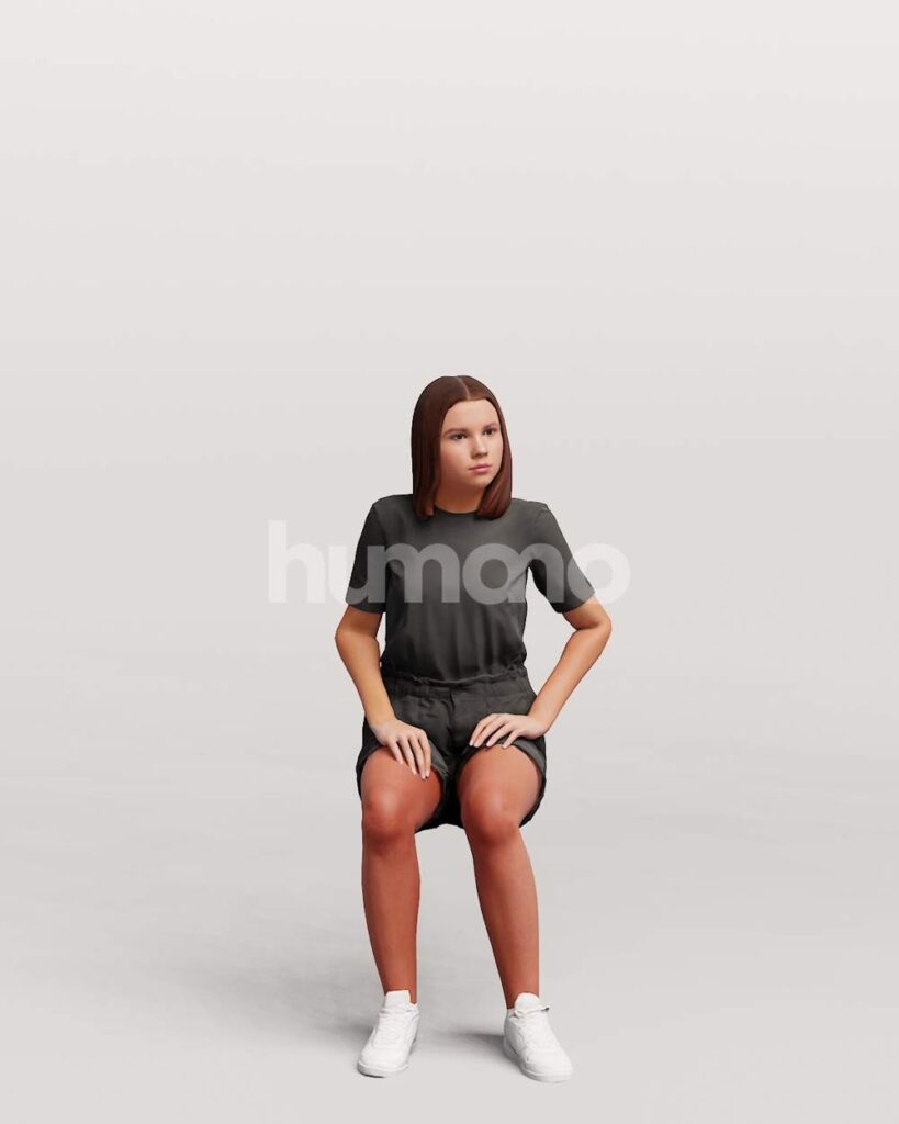 Animated 045-3693 S1 Woman Sitting – Humano 3D – 3d People Collections