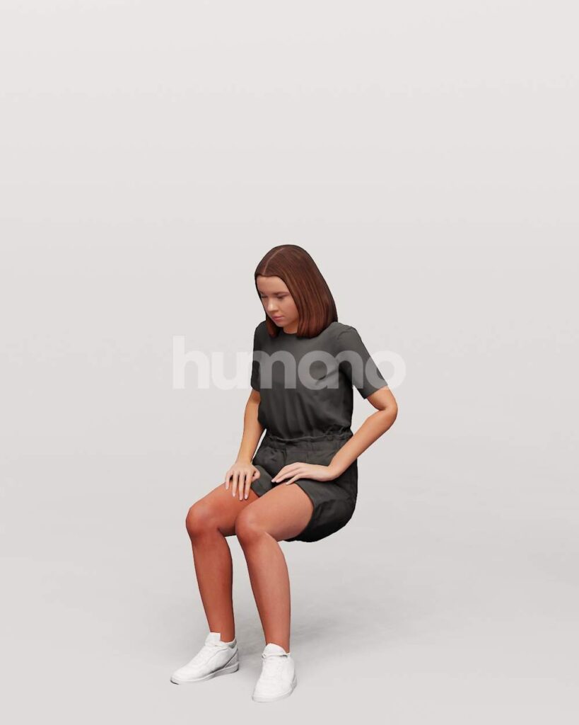 Animated 045-3693 S1 Woman Sitting – Humano 3D – 3d People Collections