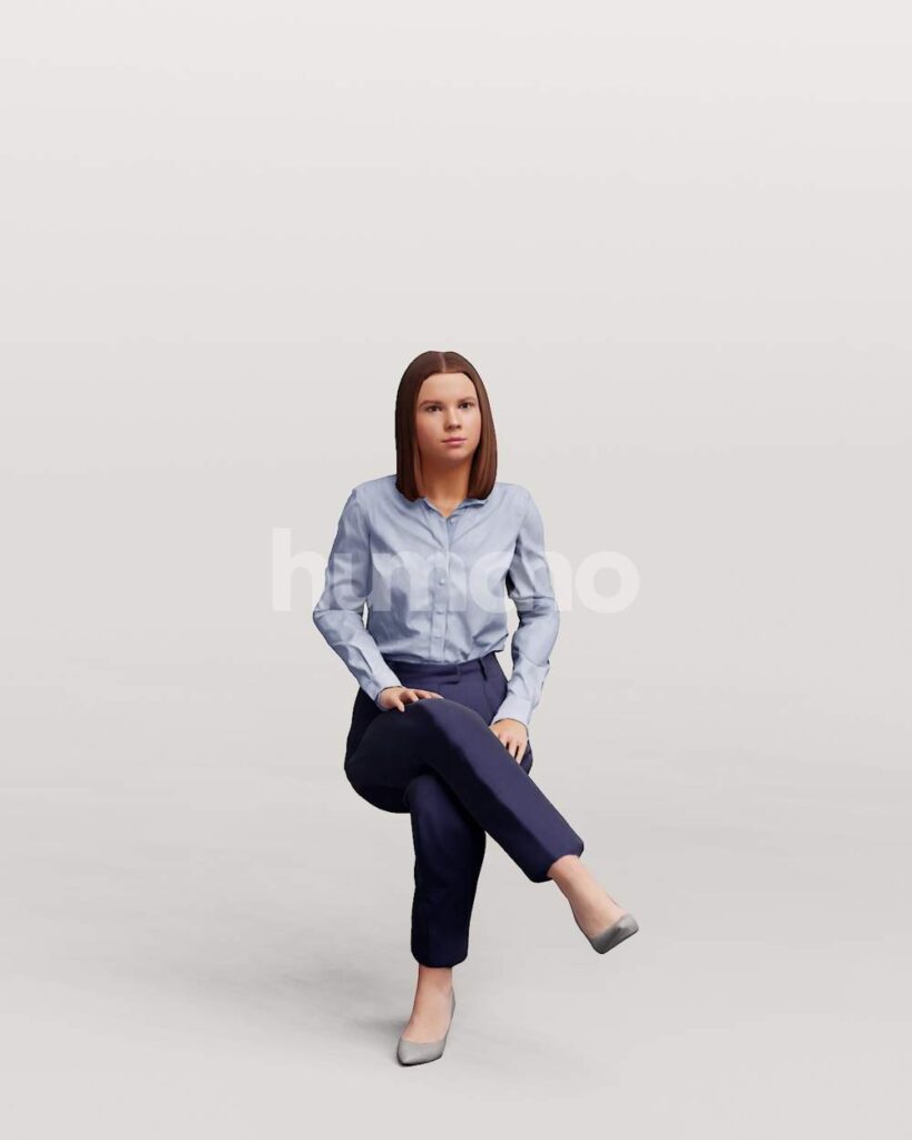 Animated 045-3745 S3 Woman Sitting – Humano 3D – 3d People Collections