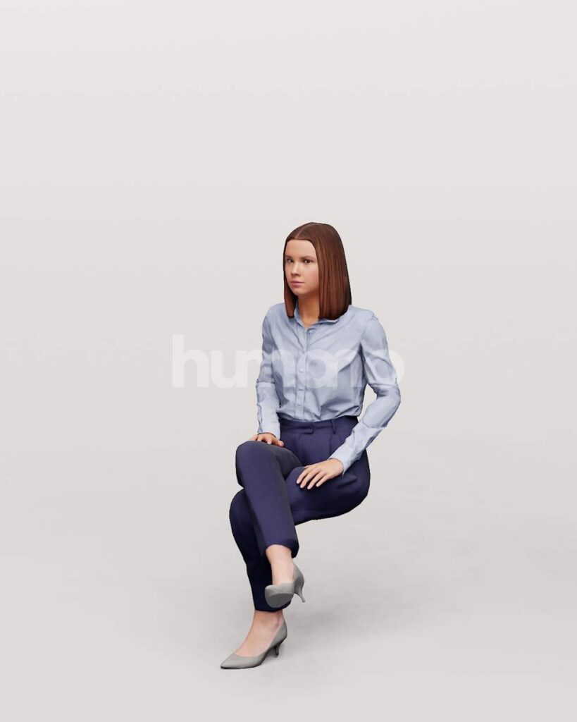 Animated 045-3745 S3 Woman Sitting – Humano 3D – 3d People Collections