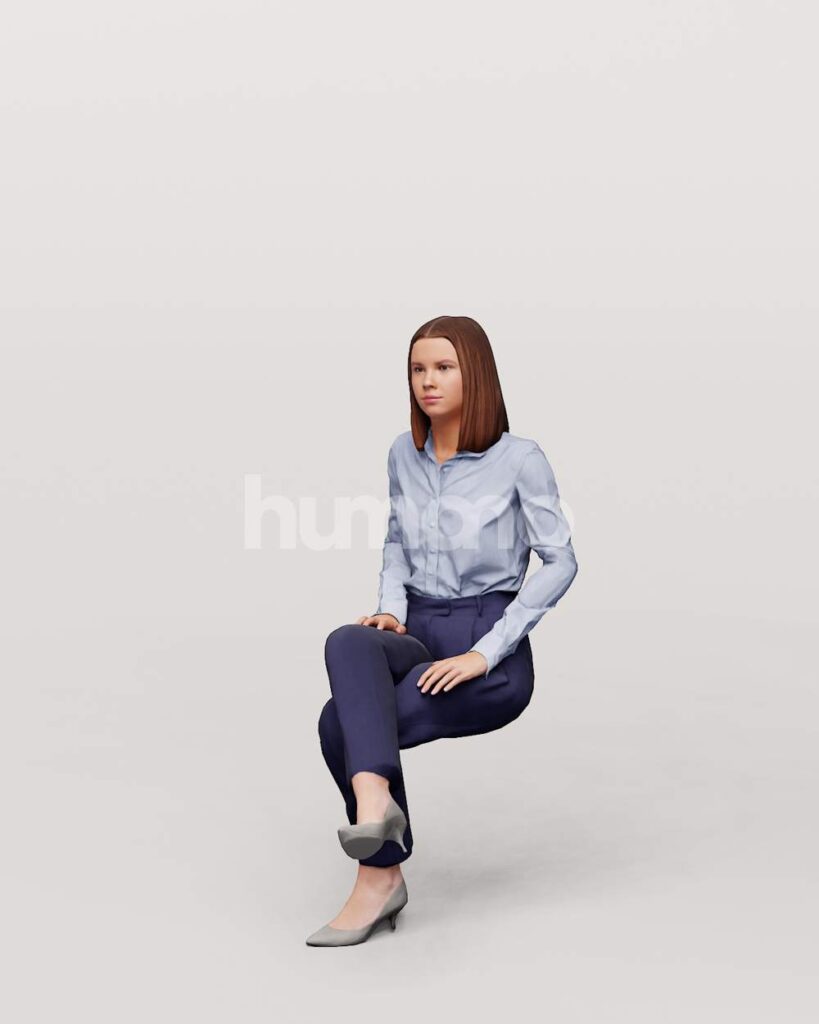 Animated 045-3745 S3 Woman Sitting – Humano 3D – 3d People Collections