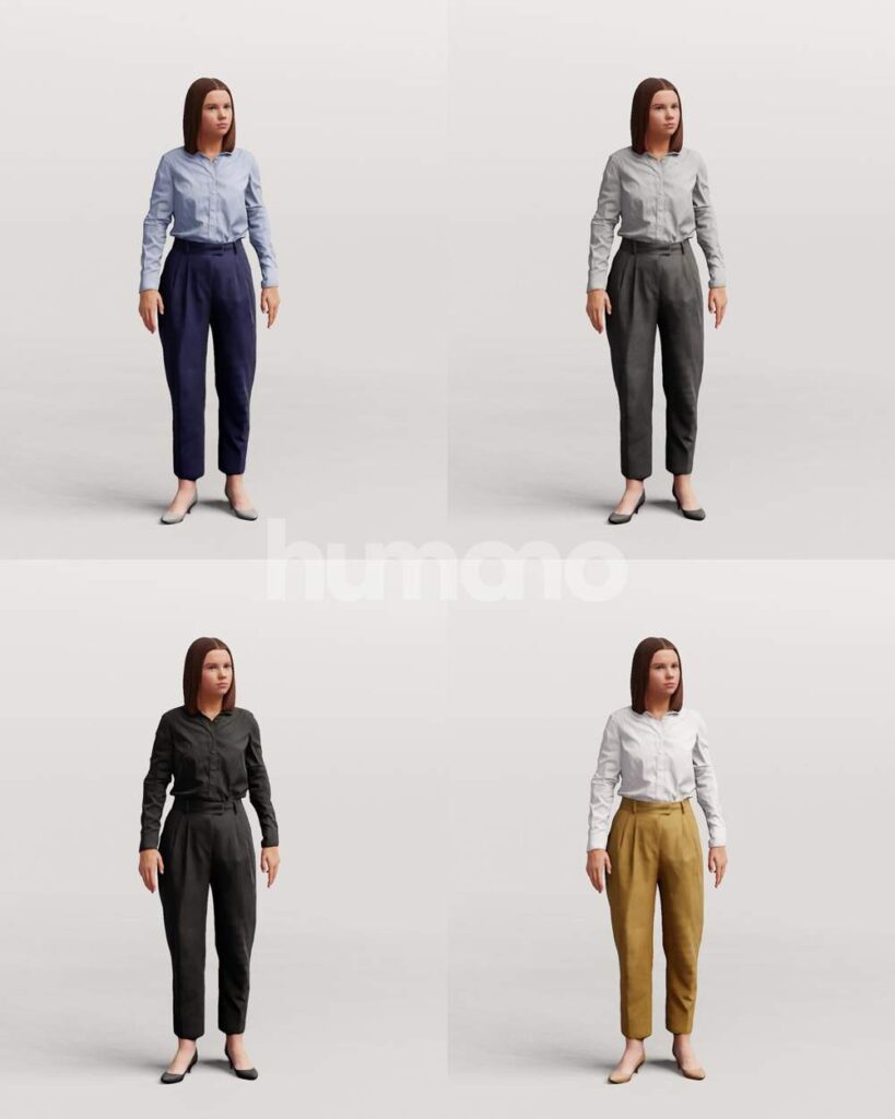 Animated 045-3745 SI2 Woman Standing Idle – Humano 3D – 3d People ...