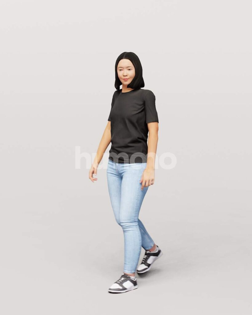 Animated 048-3658 W4 Woman Walking – Humano 3D – 3d People Collections