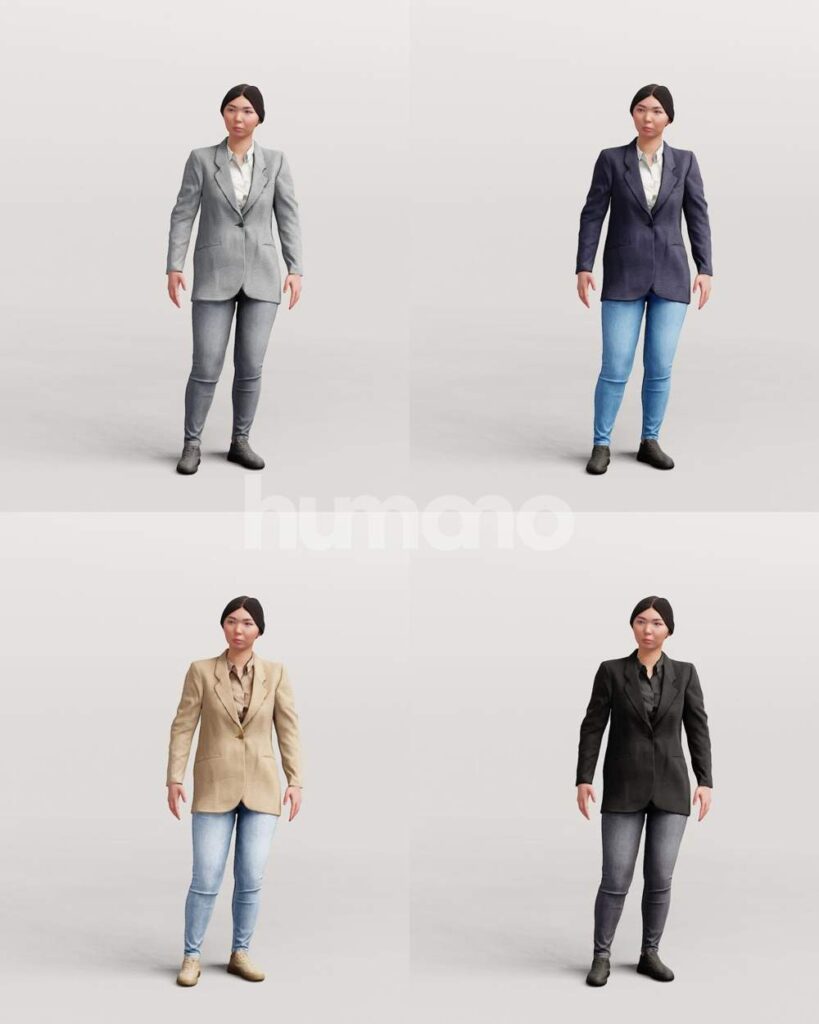 Animated 051-5534 SI4 Woman Standing Idle – Humano 3D – 3d People ...
