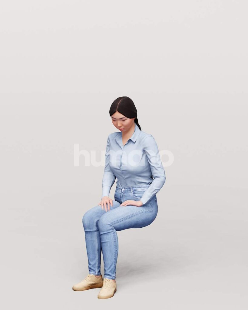 Animated 051-5552 S1 Woman Sitting – Humano 3D – 3d People Collections