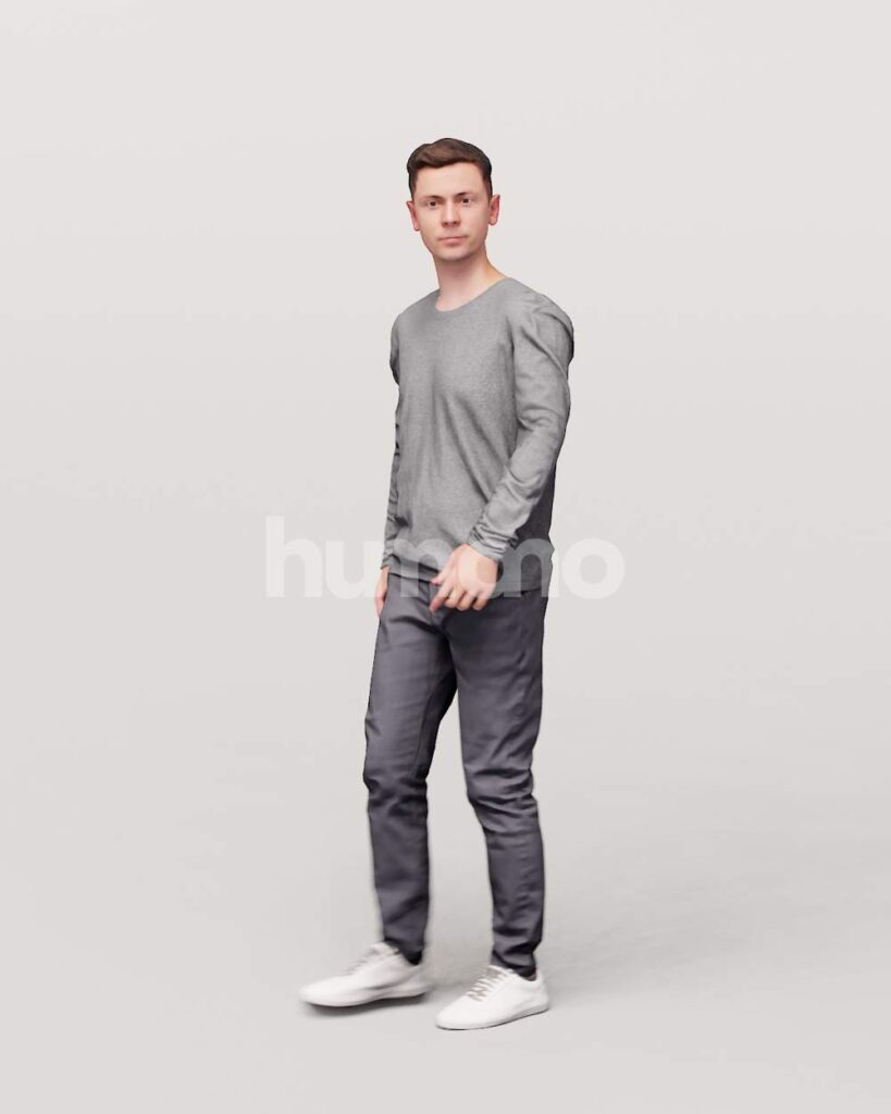 Animated 053-2187 W4 Man Walking – Humano 3D – 3d People Collections