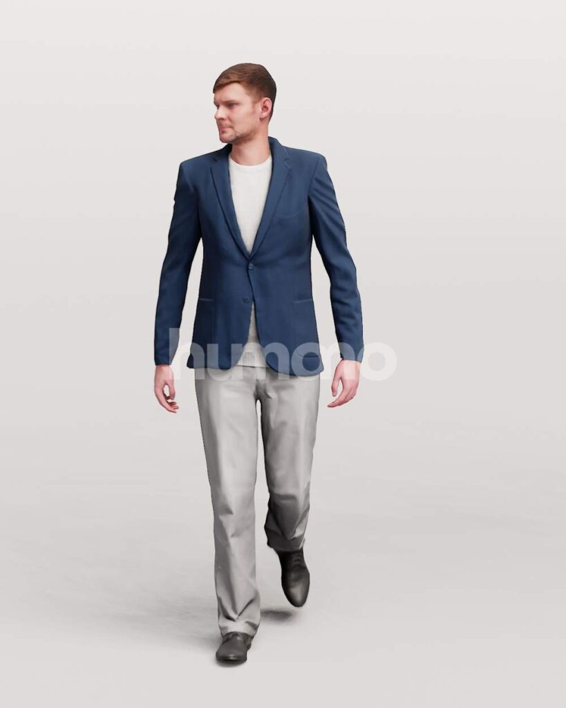 Animated 056-2572 W2 Man Walking – Humano 3D – 3d People Collections