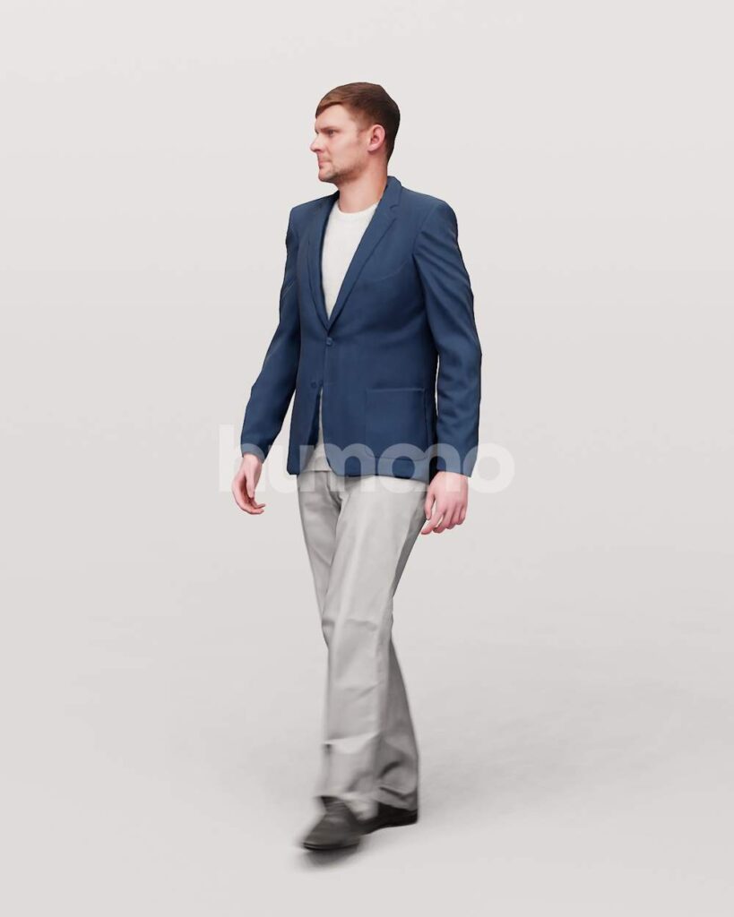 Animated 056-2572 W2 Man Walking – Humano 3D – 3d People Collections