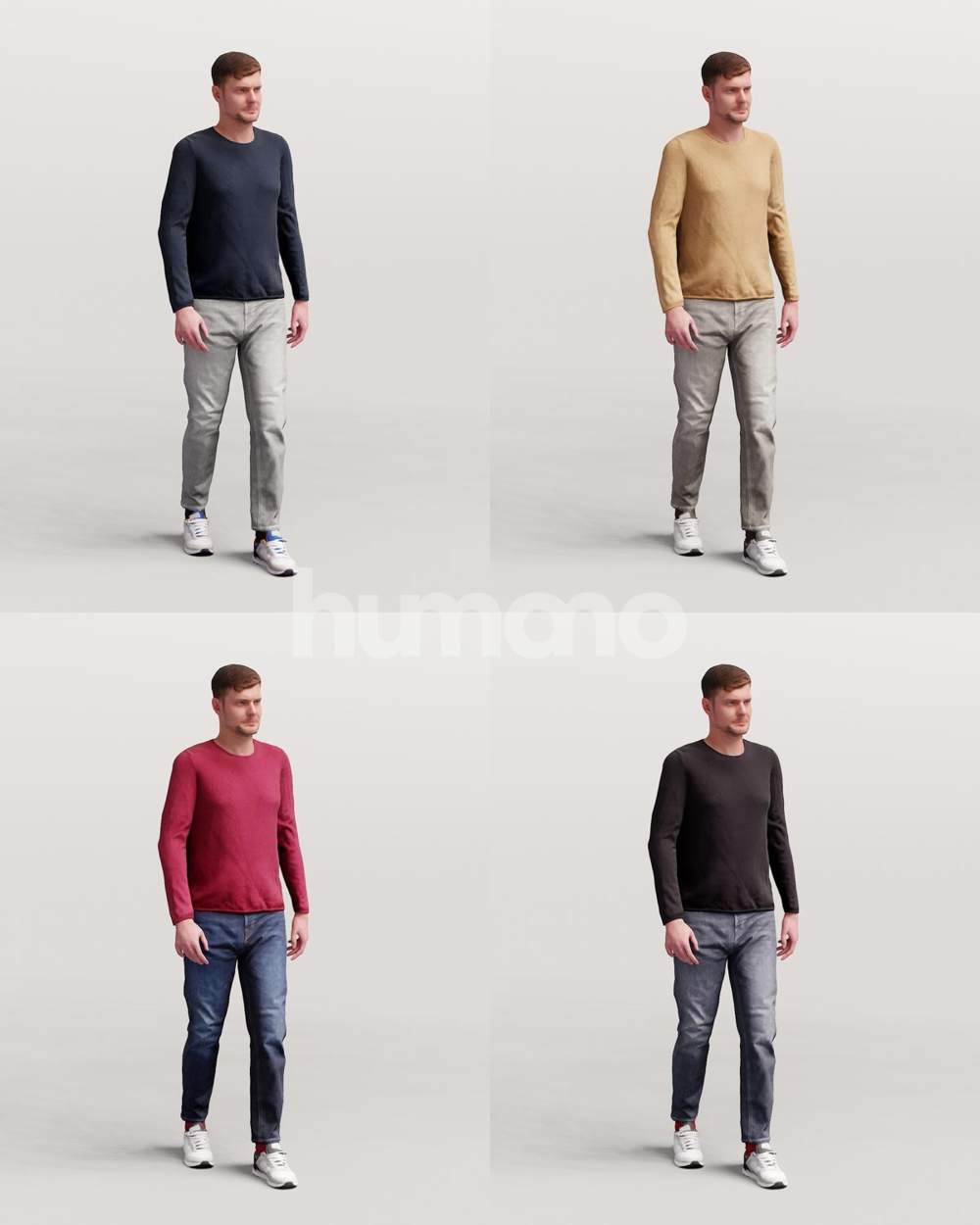 Animated 056-2632 W5 Man Walking – Humano 3D – 3d People Collections