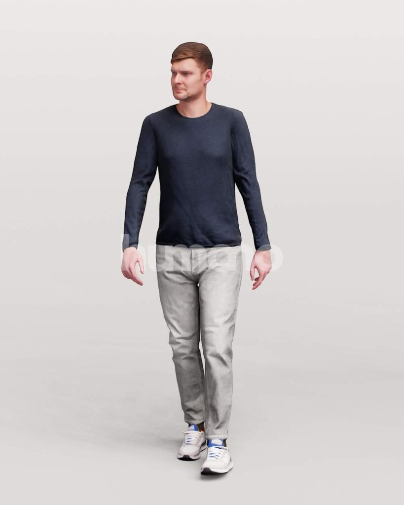 Animated 056-2632 W5 Man Walking – Humano 3D – 3d People Collections