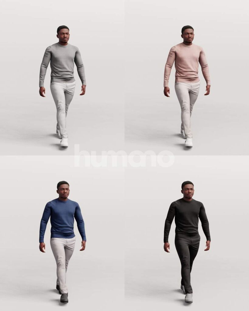 Animated 064-4893 W2 Man Walking – Humano 3D – 3d People Collections